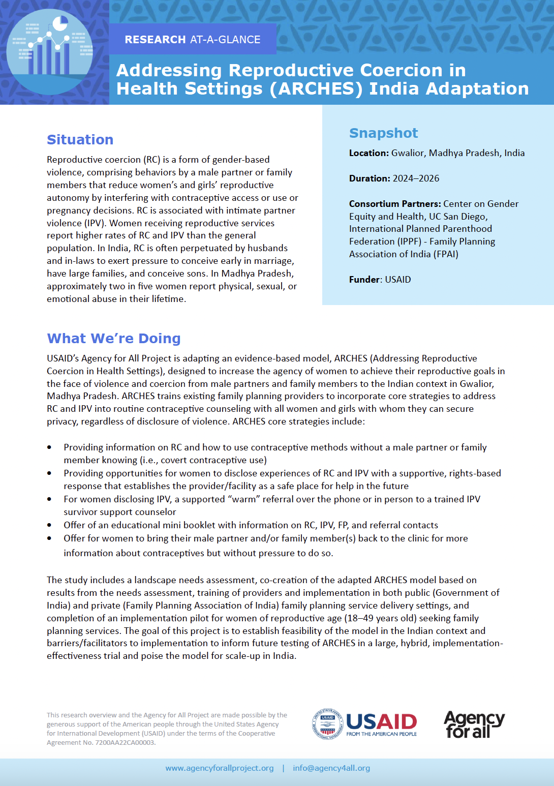 Research At-A-Glance: Addressing Reproductive Coercion in Health ...